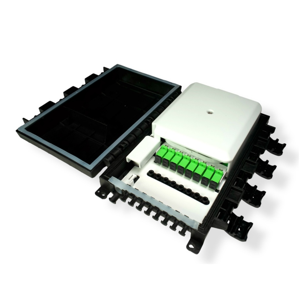 H60 CAJA NAP CON 8 ADAPTADORES CON SPLITTER SC APC | AB Technology S.A ...